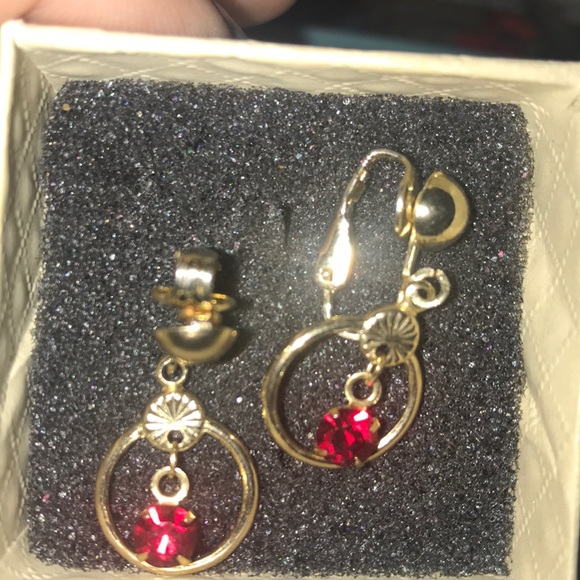 Jewelry | Genuine Ruby Clip On Vintage Earrings | Poshmark